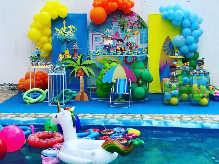Festa Pool Party: decoração, lembrancinha, convite, bolo e muito mais