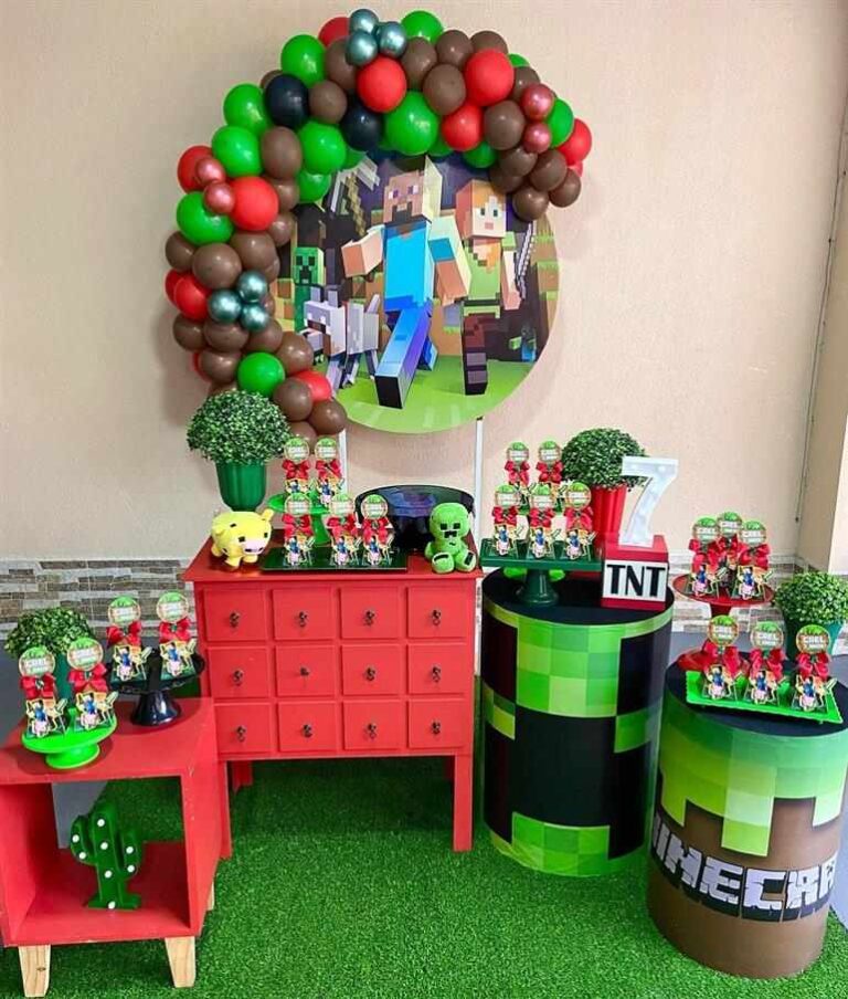 Decoração Minecraft: +50 ideias simples para festa de aniversário