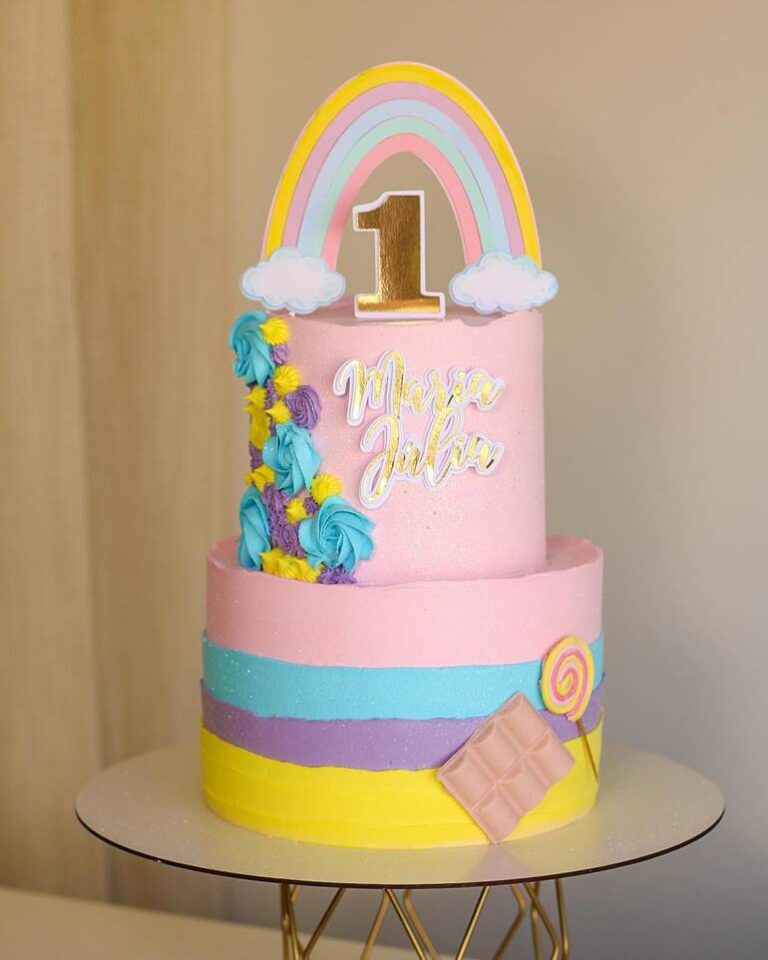 Bolo Arco-íris: 45 modelos simples e criativos para aniversário